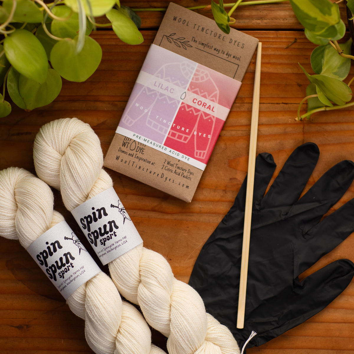 SPIN SPUN + TINCTURE DYE KIT - LILAC & CORAL – Spincycle Yarns
