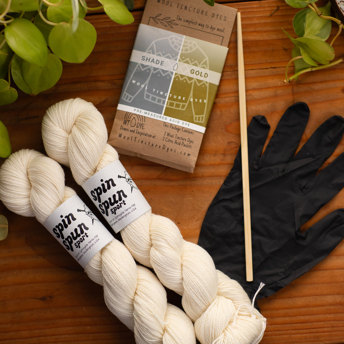 SPIN SPUN + TINCTURE DYE KIT - SHADE & GOLD – Spincycle Yarns