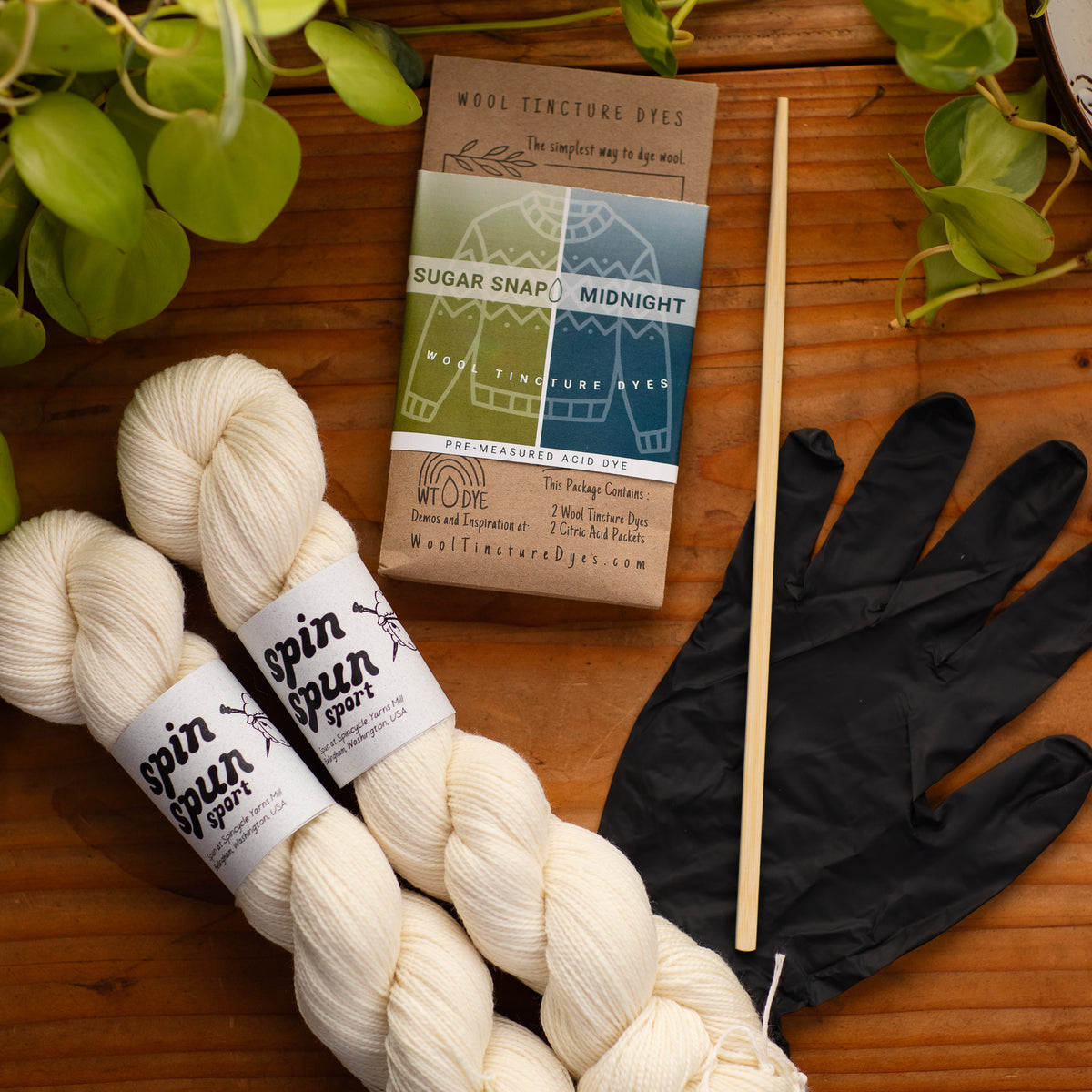 SPIN SPUN + TINCTURE DYE KIT - SUGAR SNAP & MIDNIGHT – Spincycle Yarns